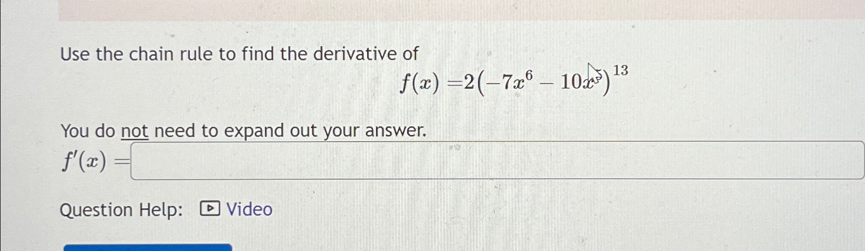 Solved Use the chain rule to find the derivative | Chegg.com