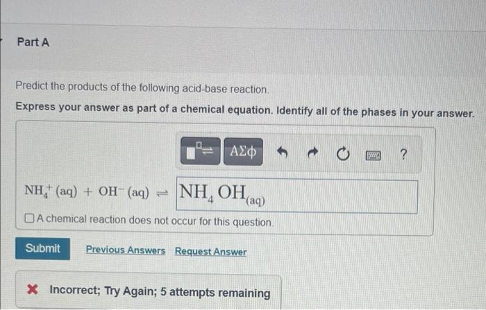 Solved Predict the products of the following acid-base | Chegg.com