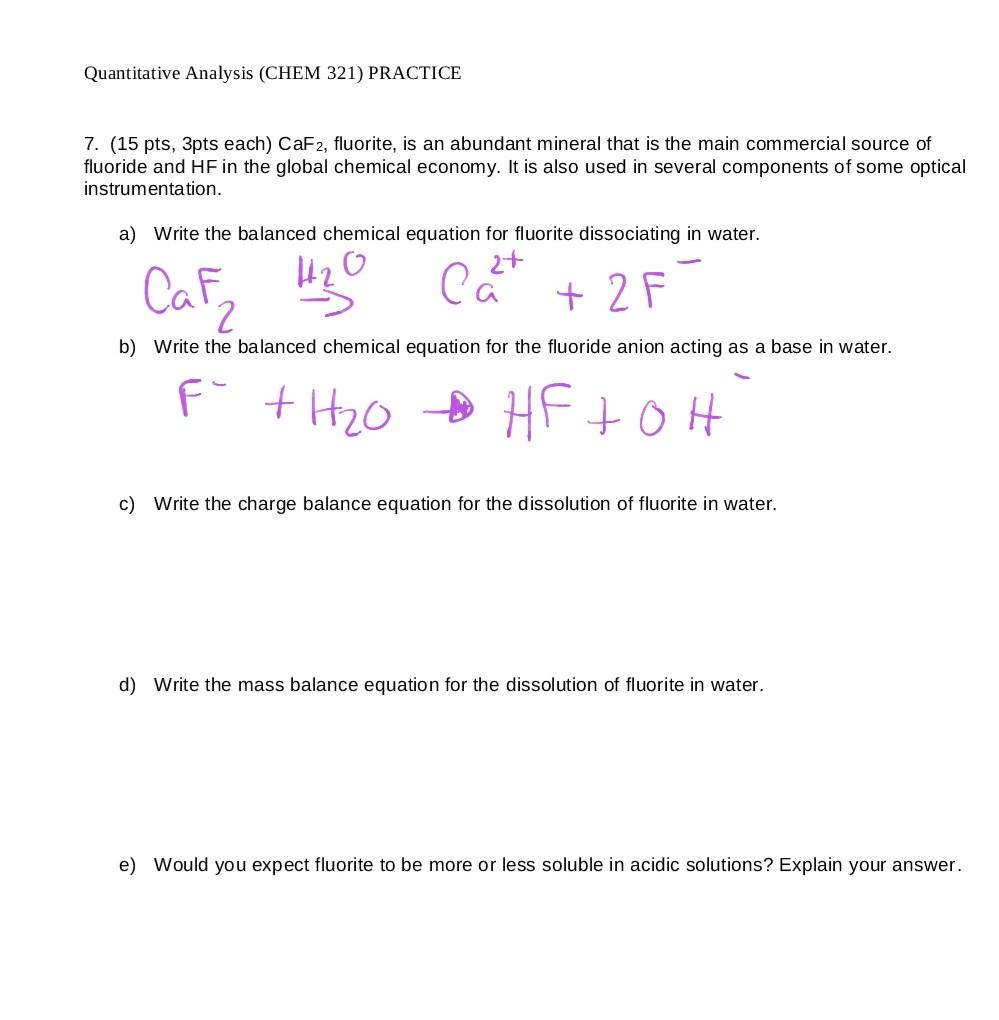 Solved Quantitative Analysis (CHEM 321) PRACTICE 7. (15 pts, | Chegg.com Solved Quantitative Analysis (CHEM 321) PRACTICE 7. (15 pts, | Chegg.com