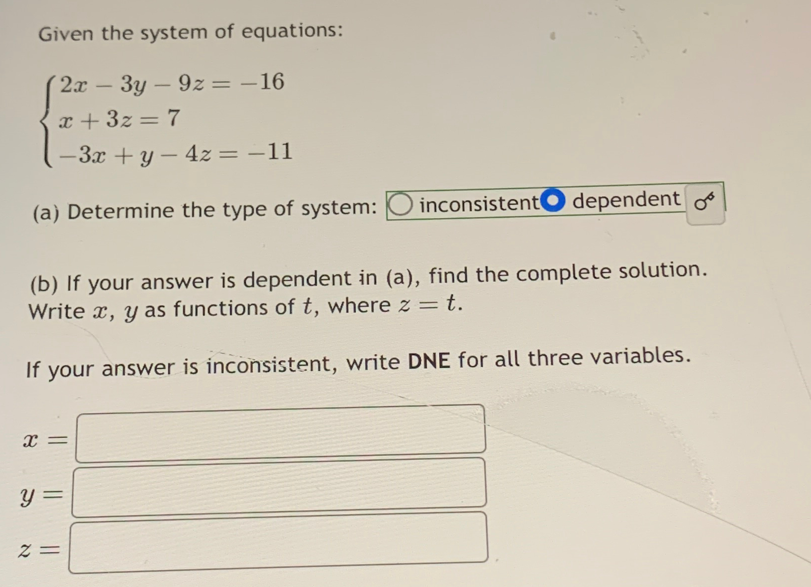 Solved Given the system of | Chegg.com