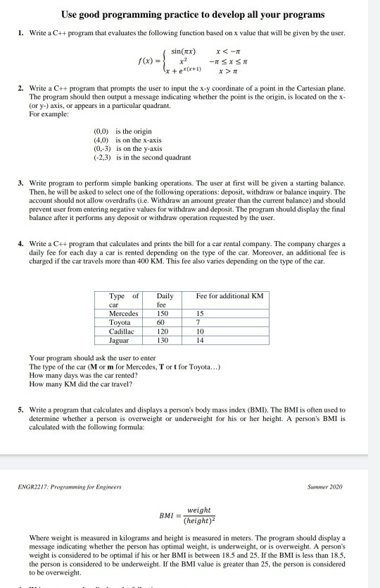 Solved ch* x2 Use good programming practice to develop all | Chegg.com