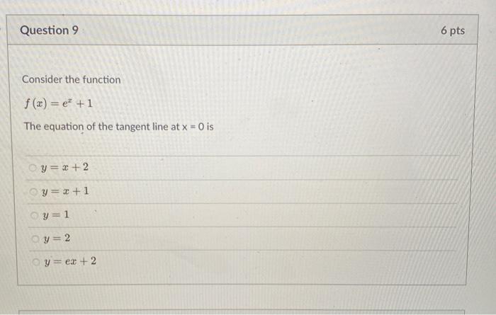 Solved Question 9 6 pts Consider the function f(x) = {* +1 | Chegg.com Solved Question 9 6 pts Consider the function f(x) = {* +1 | Chegg.com