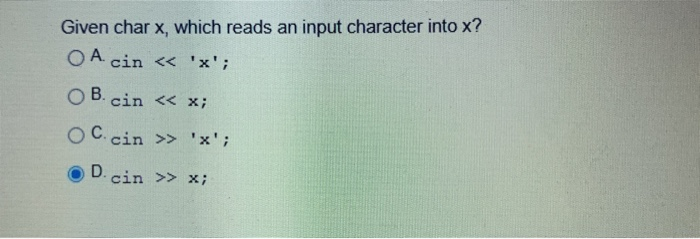 Solved Given Char X Which Reads An Input Character Into X