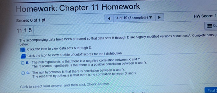 Solved Save Homework: Chapter 11 Homework Score: 0 of 1 pt 4 | Chegg.com Solved Save Homework: Chapter 11 Homework Score: 0 of 1 pt 4 | Chegg.com