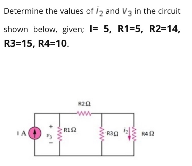 Solved Determine the values of i subscript 2 and v subscript | Chegg.com