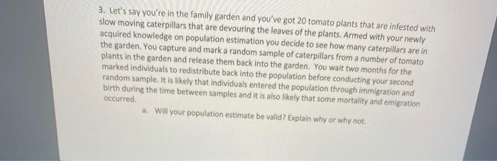 Solved Introduction to Ecology - Lab Mark-Recapture for | Chegg.com