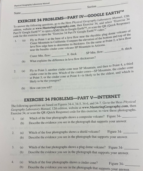 Physical Geagraphy Laboratory Manual Section Name ... | Chegg.com