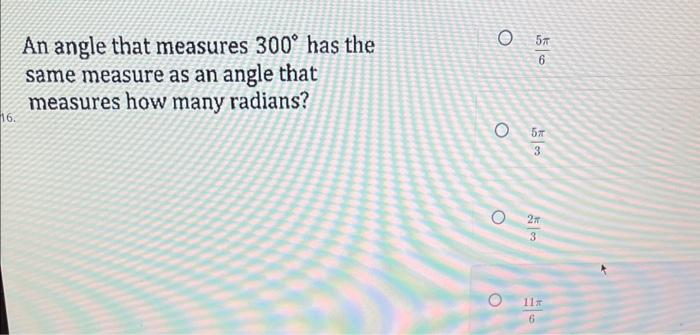 Solved An angle that measures 300∘ has the same measure as | Chegg.com