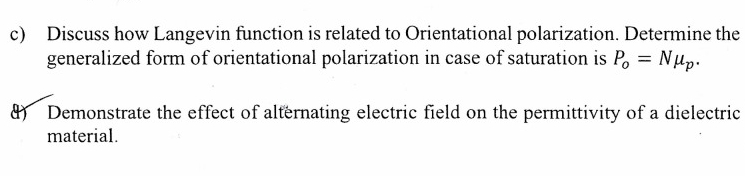 Solved c) ﻿Discuss how Langevin function is related to | Chegg.com