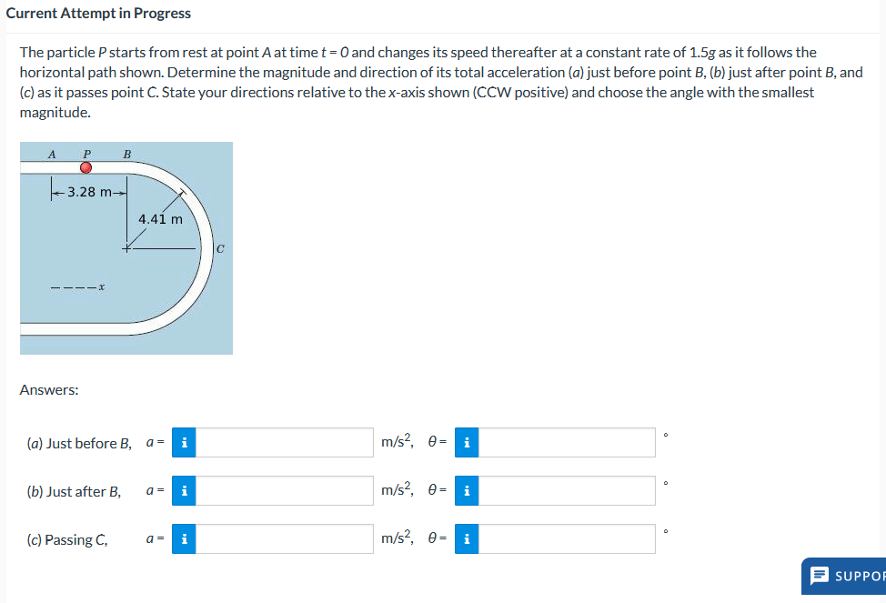 Solved Current Attempt in ProgressThe particle P ﻿starts | Chegg.com