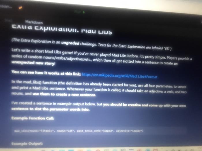Solved Run Markdown MINI: Your function should not print | Chegg.com