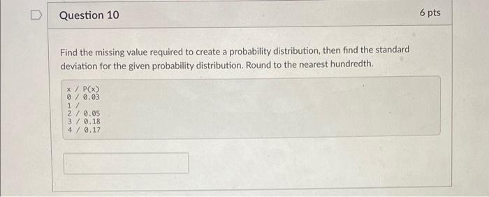 Solved Find the missing value required to create a | Chegg.com