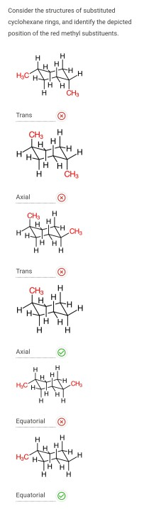 Solved Consider the structures of substituted cyclohexane | Chegg.com