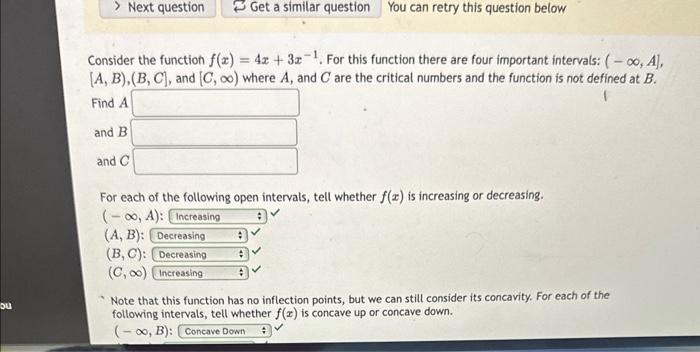 Solved Given the function g(x)=4x3−12x2−96x, find the first | Chegg.com