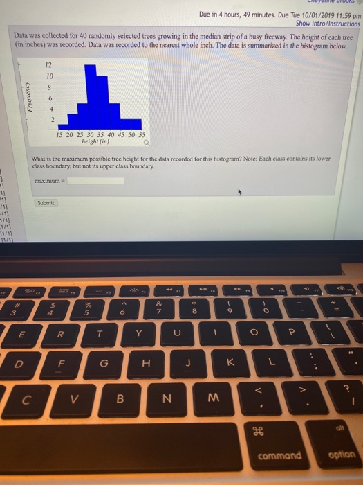Solved Data was collected for 40 randomly selected trees | Chegg.com