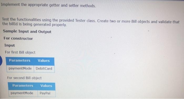 Solved Problem Statement Implement the class Bill based on | Chegg.com