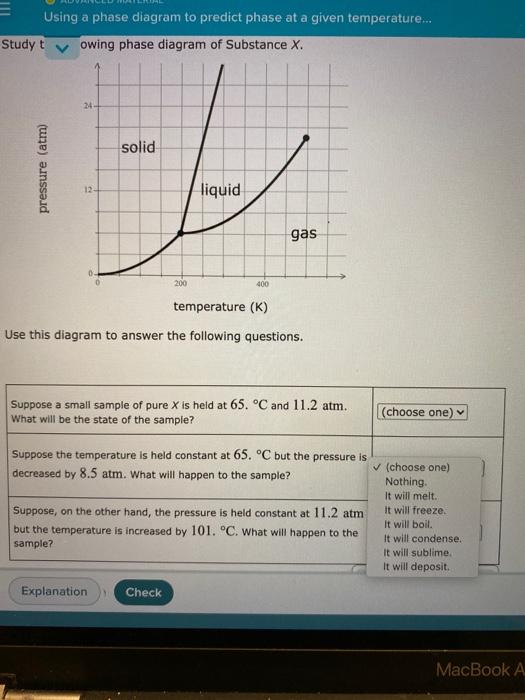 Solved Using a phase diagram to predict phase at a given | Chegg.com