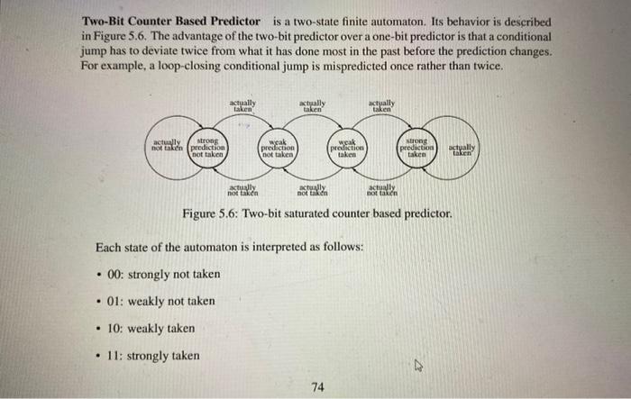 Solved Two-Bit Counter Based Predictor is a two-state finite | Chegg.com