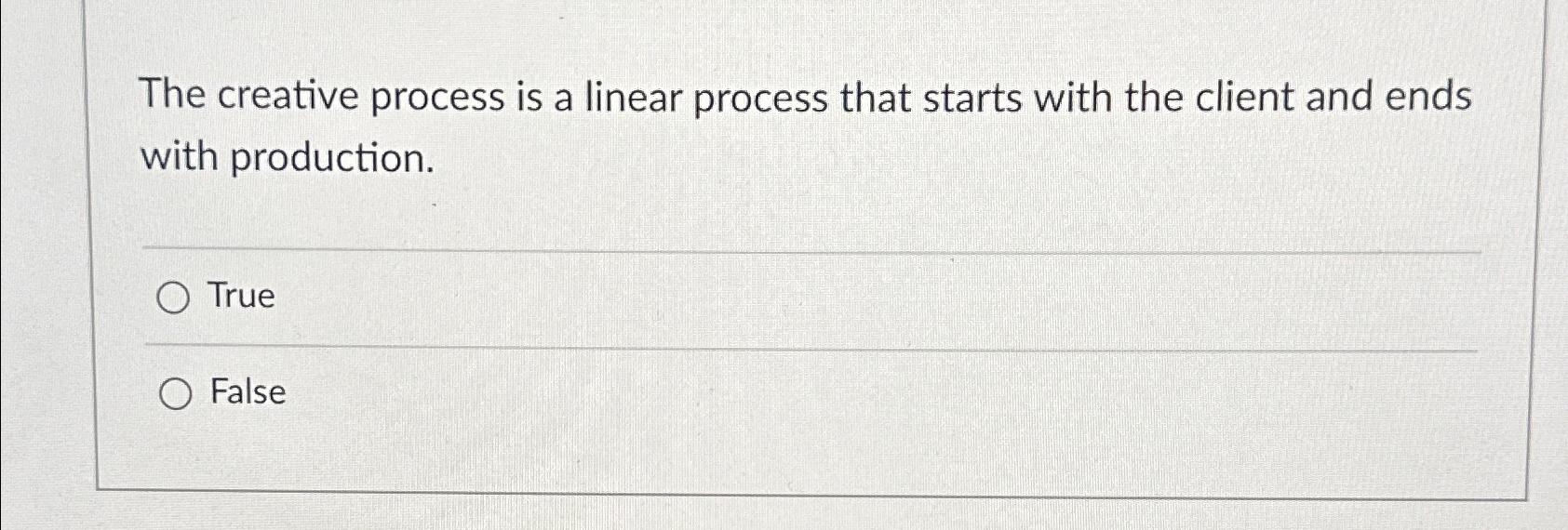 Solved The creative process is a linear process that starts | Chegg.com