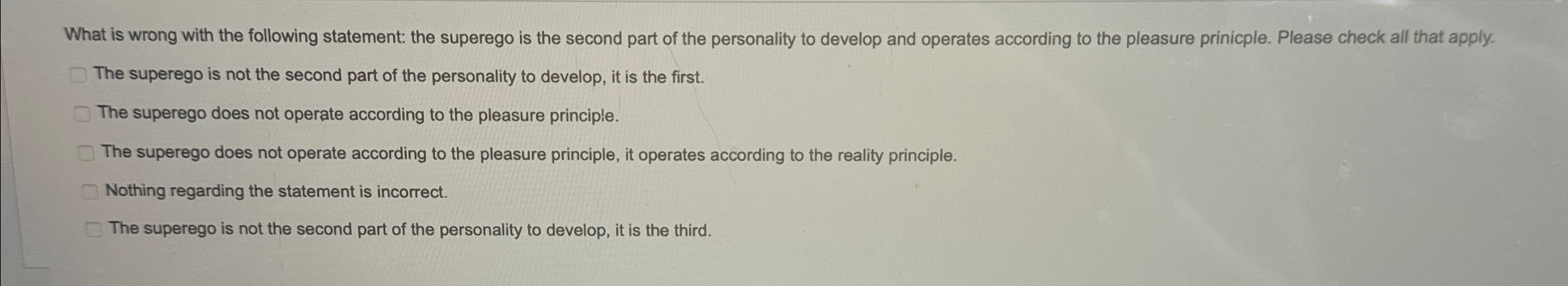 Solved What is wrong with the following statement: the | Chegg.com