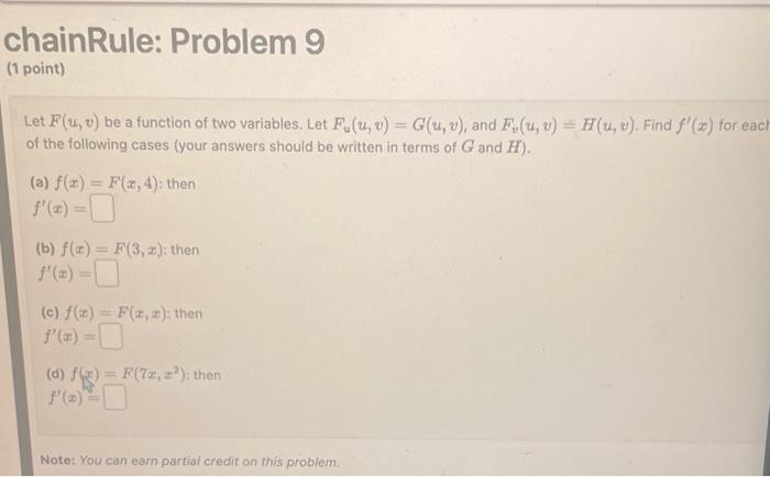 Solved Let F(u,v) be a function of two variables. Let | Chegg.com Solved Let F(u,v) be a function of two variables. Let | Chegg.com