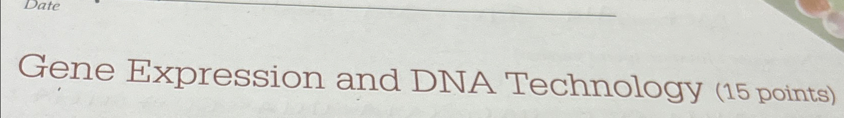 Solved Gene Expression and DNA Technology Homework | Chegg.com