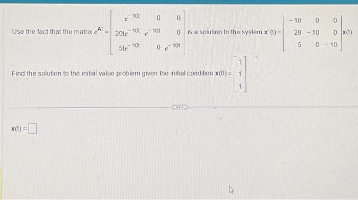 Solved Use the fact that the matrix | Chegg.com