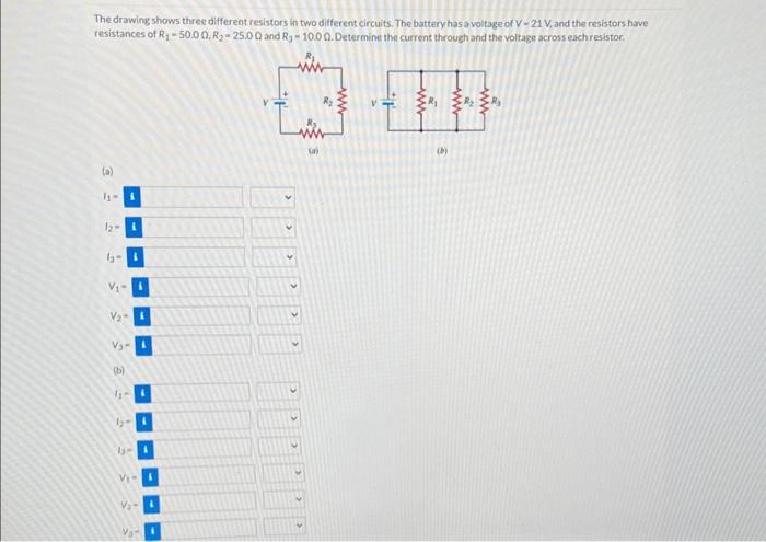 Solved The drawing shows three different resistors in two | Chegg.com