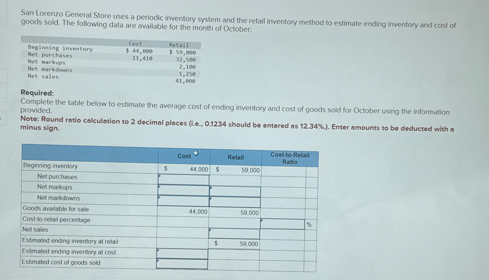 Solved San Lorenzo General Store uses a periodic inventory | Chegg.com