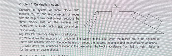 Solved (A) Draw the free-body diagrams for all blocks. (B) | Chegg.com