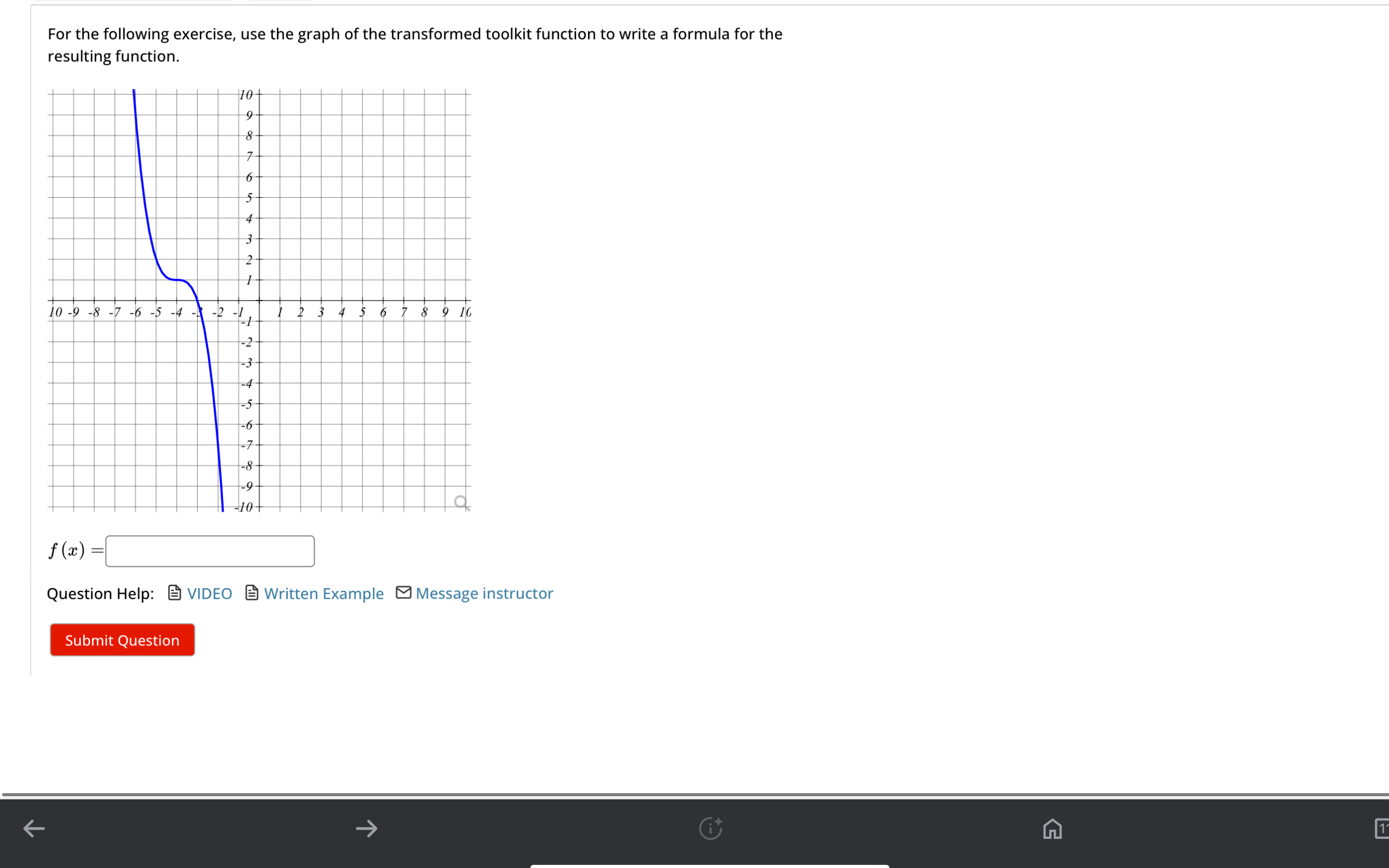 Solved For the following exercise, use the graph of the | Chegg.com