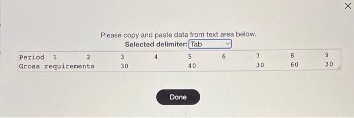 Solved Develop a lot-for-lot solution and calculate total | Chegg.com