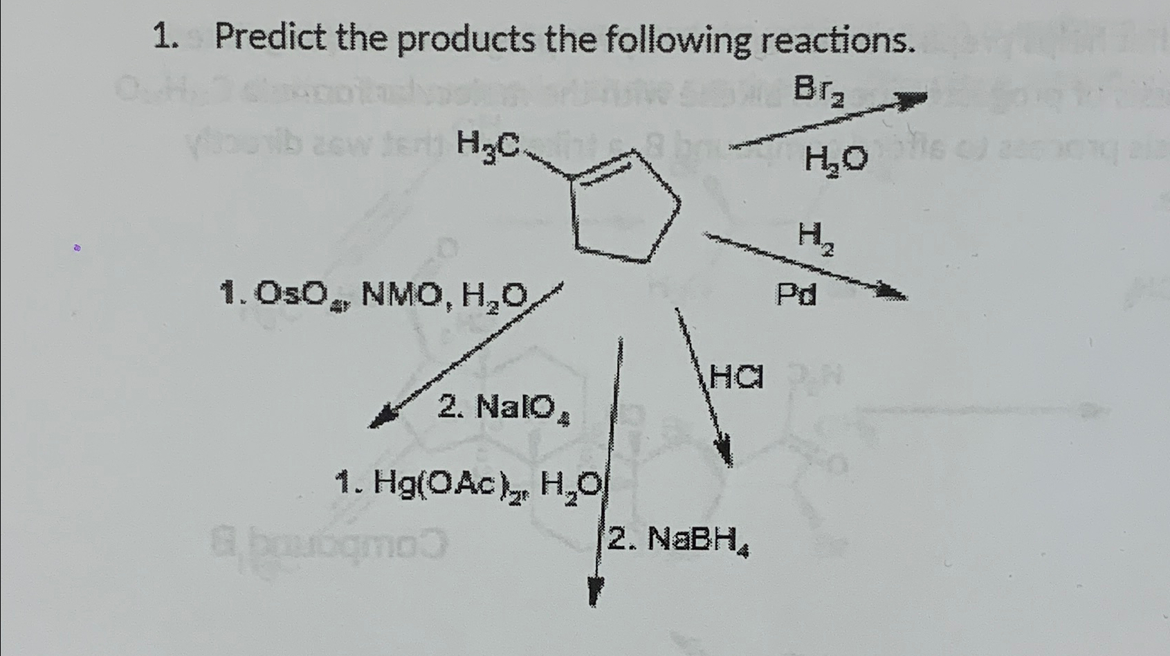 Solved Predict the products the following reactions. | Chegg.com