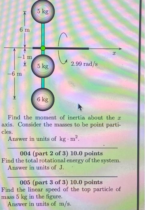 Solved Three particles of mass 5 kg,5 kg, and 6 kg are | Chegg.com