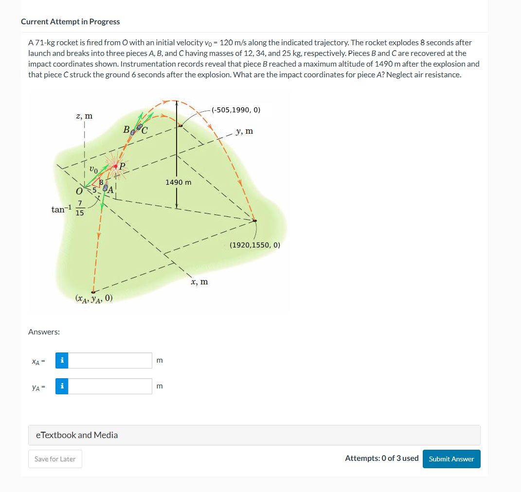 [Solved]: Current Attempt in Progress A 71-kg rocket is fire