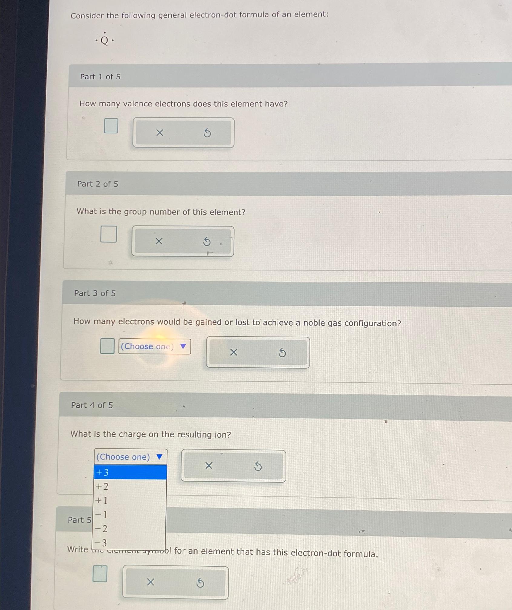 Consider the following general electron-dot formula | Chegg.com