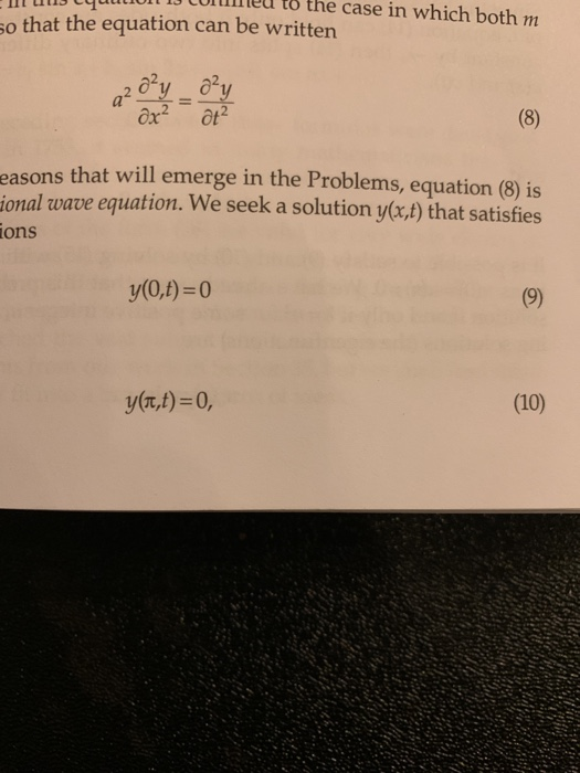 Solved The problem of the struck string is that of solving | Chegg.com
