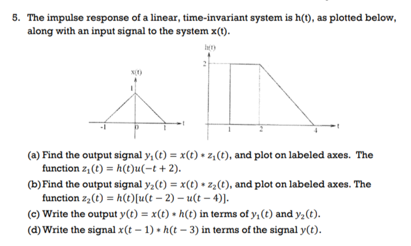 Solved The impulse response of a linear, time-invariant | Chegg.com
