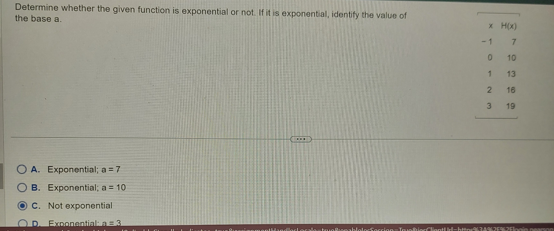Solved Determine whether the given function is exponential | Chegg.com