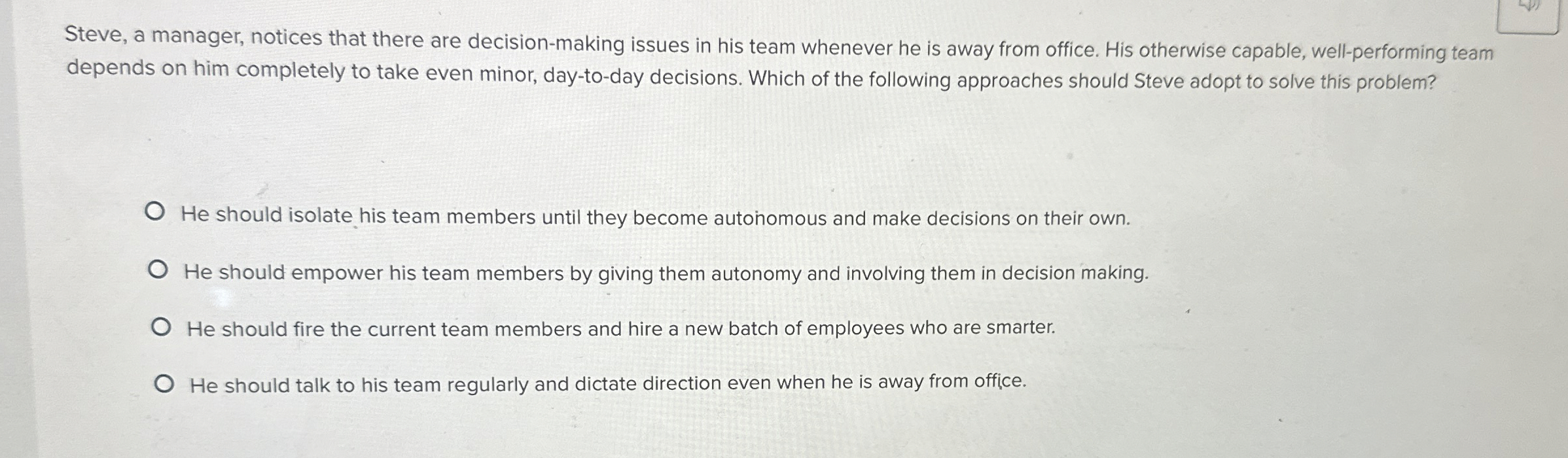 Solved Steve, a manager, notices that there are | Chegg.com