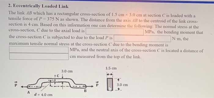 Solved 2. Eccentrically Loaded Link The link AB which has a | Chegg.com