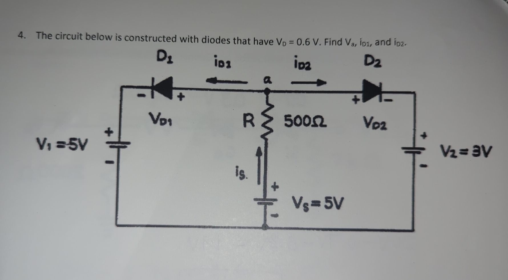 Solved The circuit below is constructed with diodes that | Chegg.com