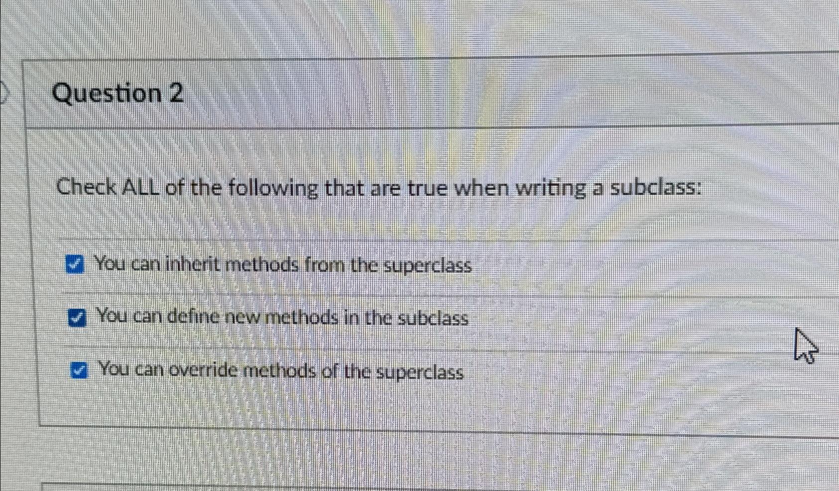 Solved Question 2Check ALL of the following that are true | Chegg.com