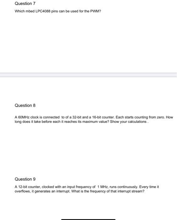 Solved Question 7 Which med LPC4088 pins can be used for the | Chegg.com
