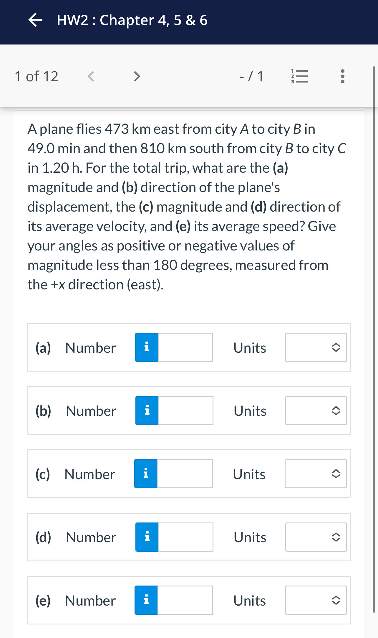 Solved HW2 ﻿: Chapter 4, 5 ﻿& 61 ﻿of 12-1,13-=,:A plane | Chegg.com