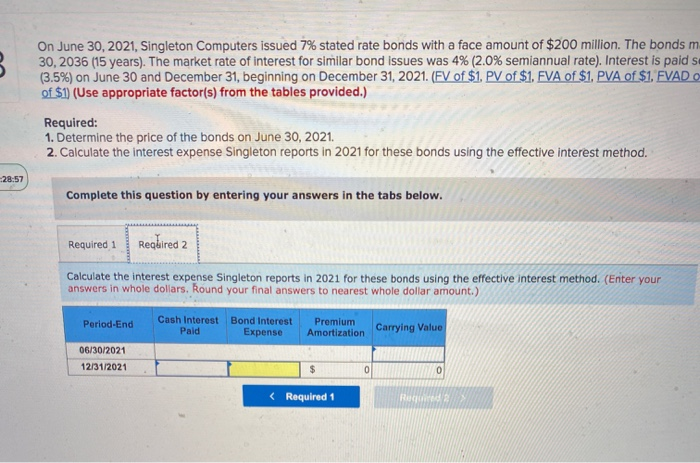 Solved On June 30, 2021, Singleton Computers issued 7% | Chegg.com