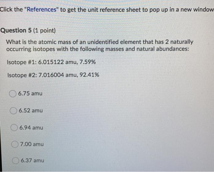 Solved Click the "References" to get the unit reference | Chegg.com