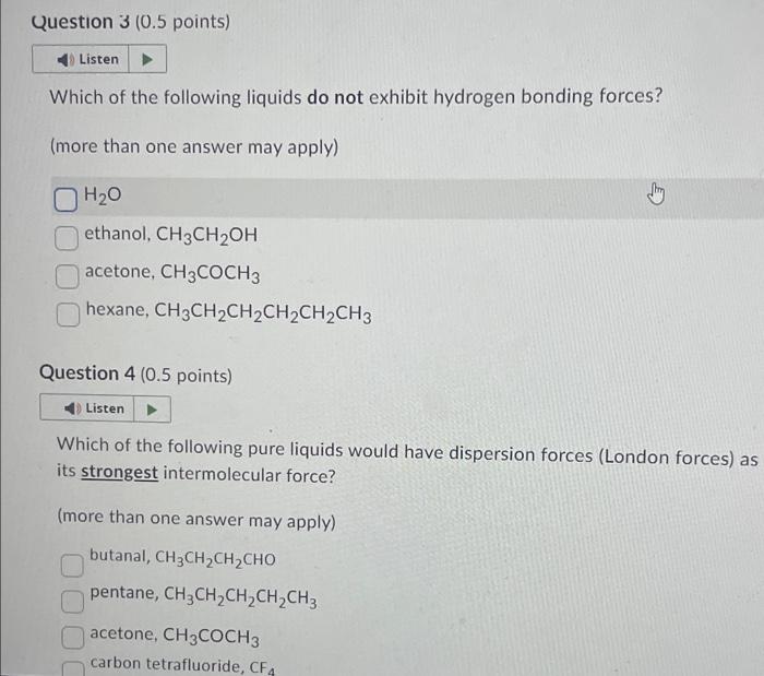 Solved Which of the following liquids do not exhibit | Chegg.com