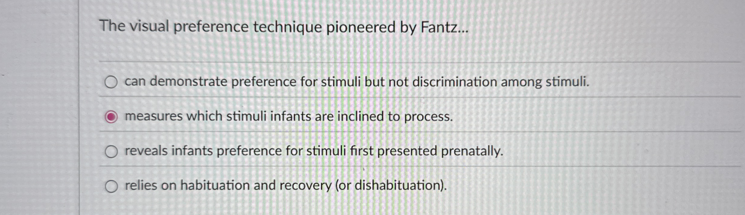 Solved The visual preference technique pioneered by | Chegg.com