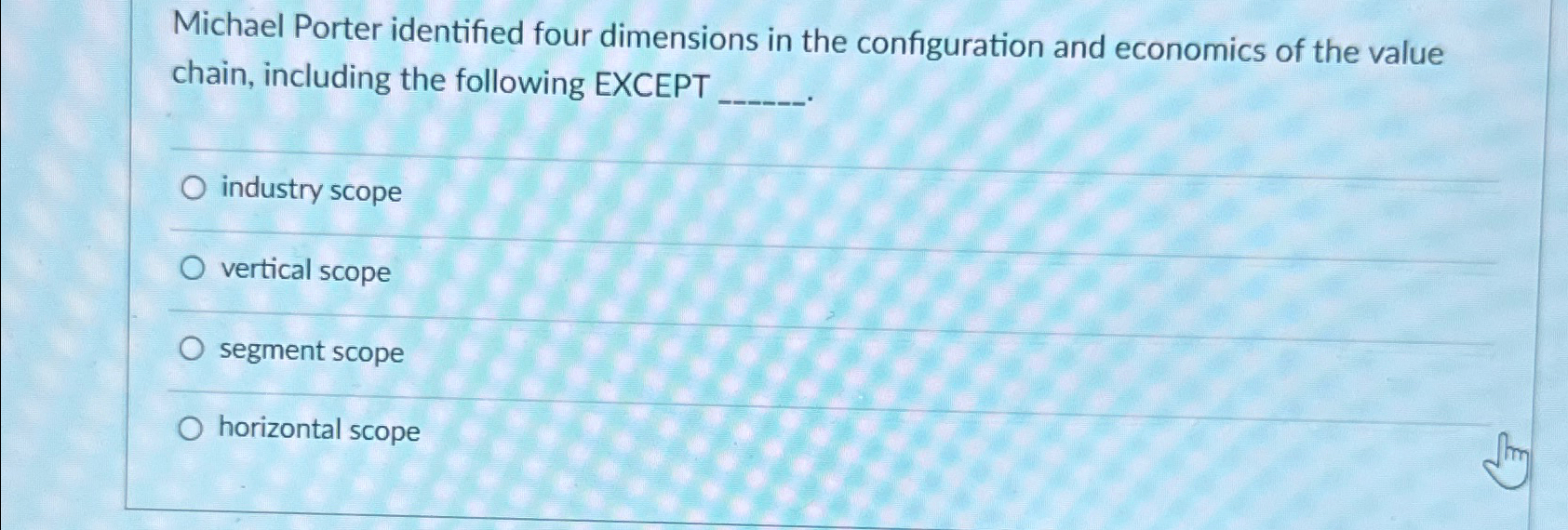 Solved Michael Porter identified four dimensions in the | Chegg.com